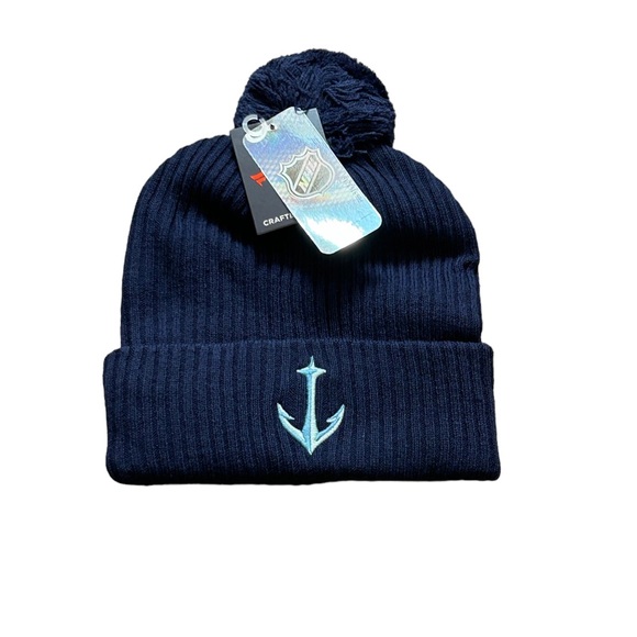 Fanatics | Accessories | Seattle Kraken Logo Pom Beanie Hat Cap | Poshmark